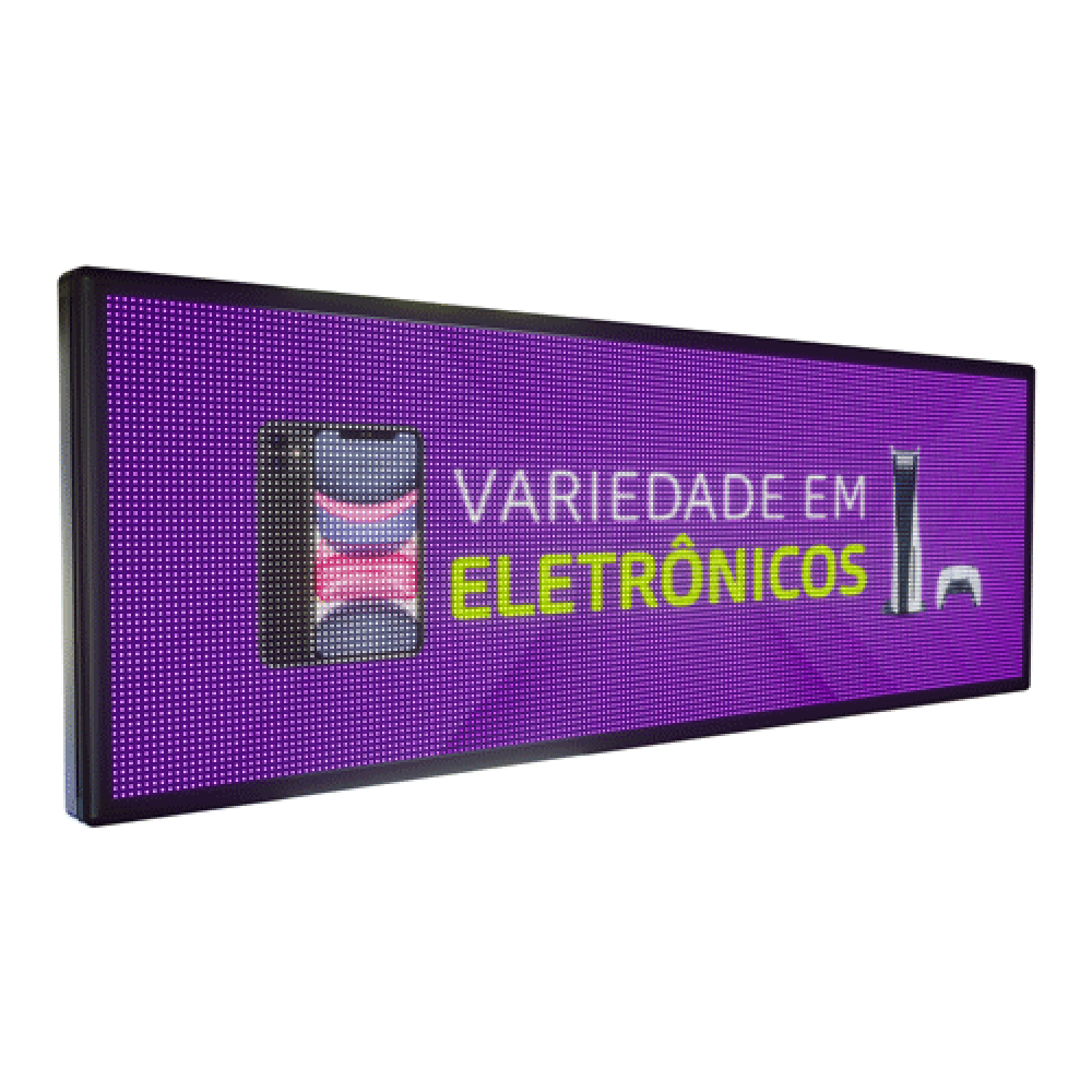 Painel de LED para Propaganda 199cm x 71cm P10 Full-Color | Uso Externo