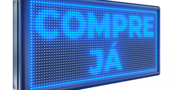 Painel De LED, Letreiro Digital 71cm x 39cm Dupla Face USB - Uso Externo