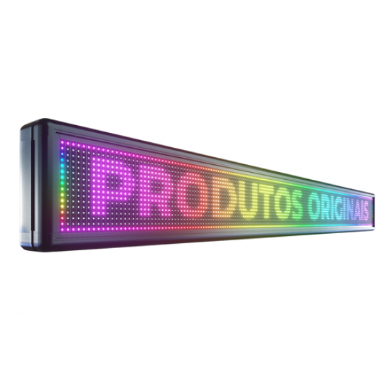 Painel De LED RGB, Letreiro Digital 199cm x 23cm Colorido