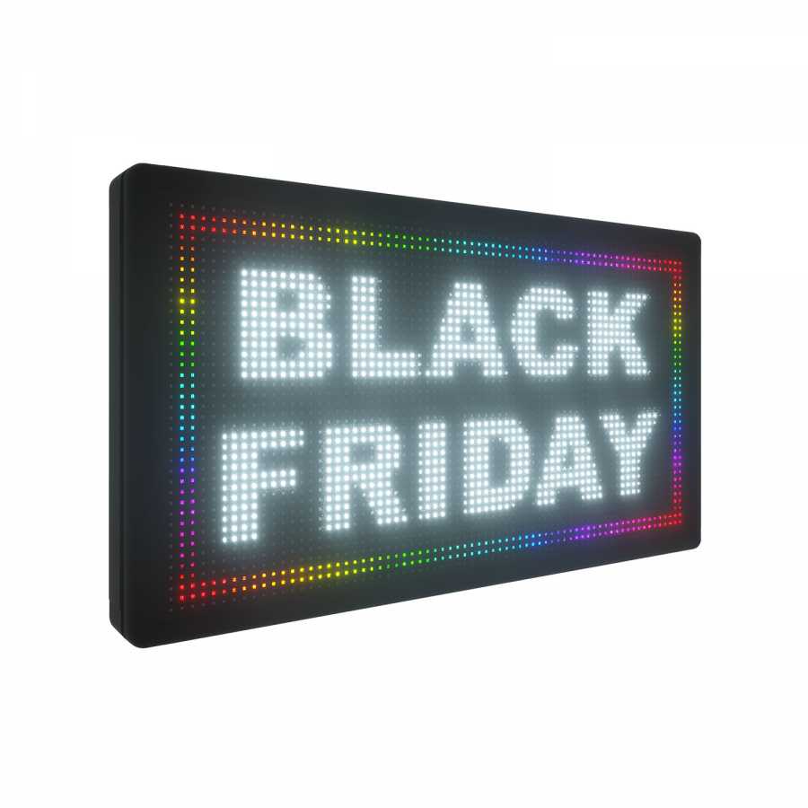 Painel De LED RGB, Letreiro Digital 71cm x 39cm Colorido P10 - Uso Externo