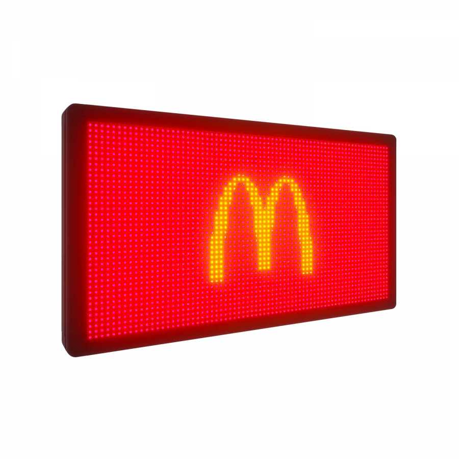Painel De LED RGB, Letreiro Digital 71cm x 39cm Colorido P10 - Uso Externo